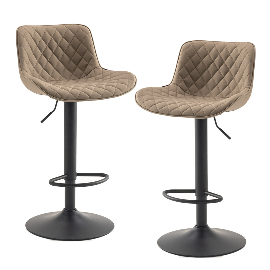 YOUNIKE Adjustable Swivel Bar Stools with Upholstered Seat